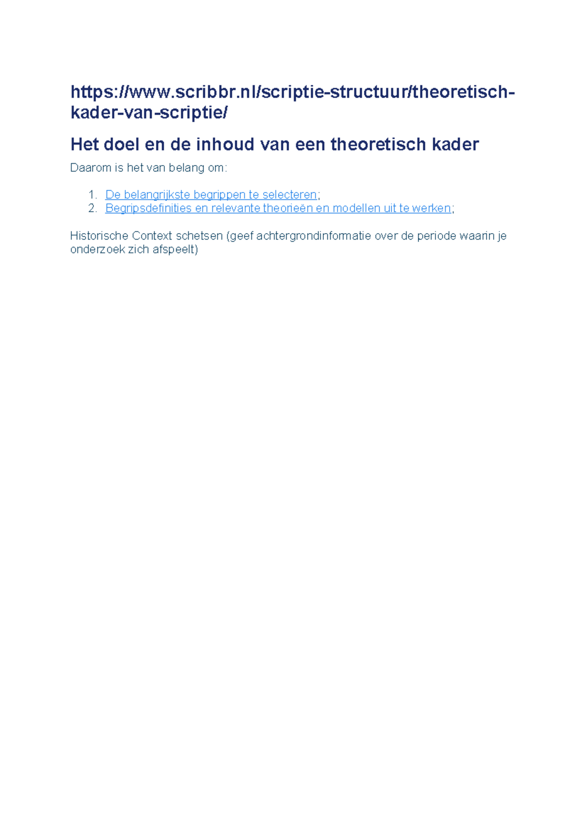 Informatie theoretisch kader - Profielwerkstuk - scribbr/scriptie ...