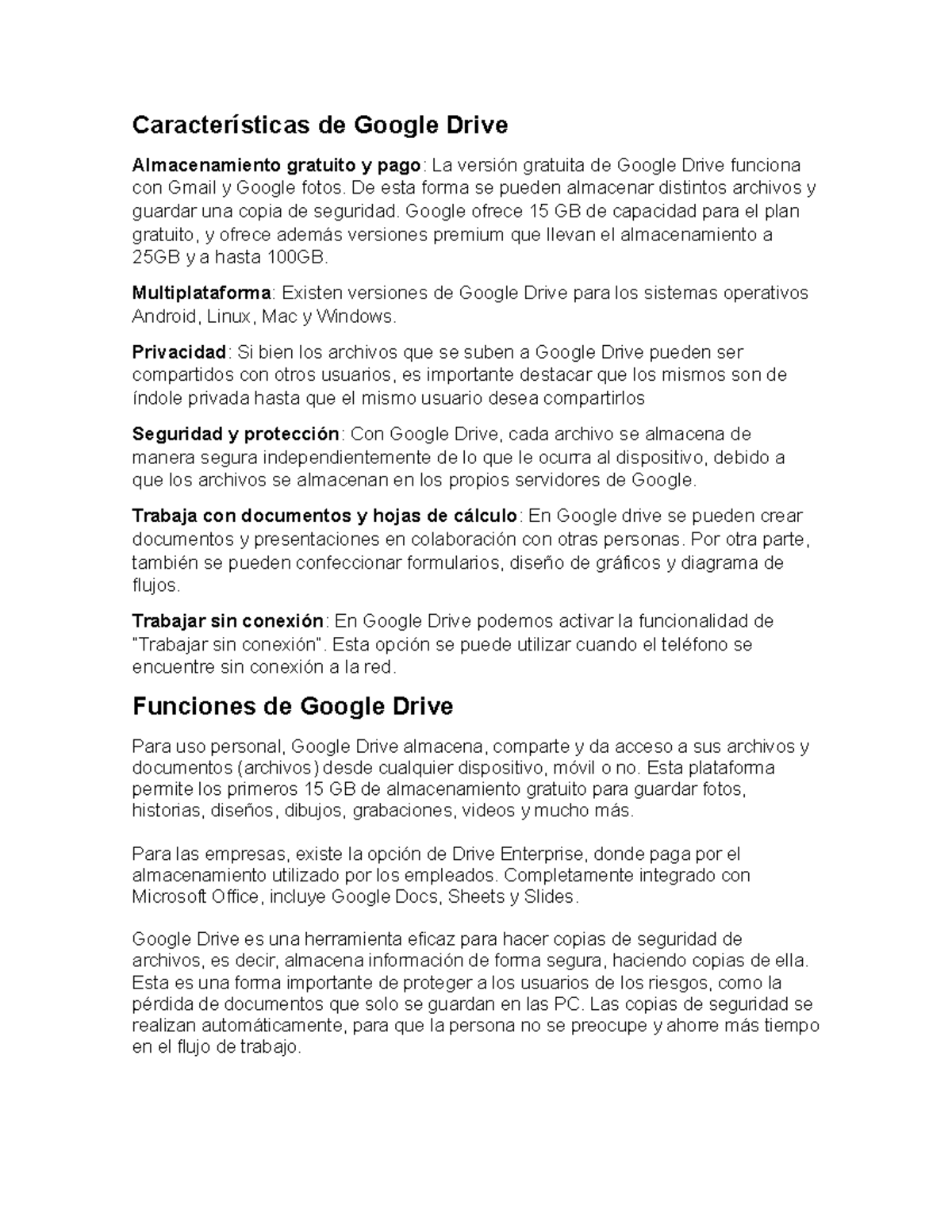 Características de Google Drive y funciones - Sistemas Colaborativos ...