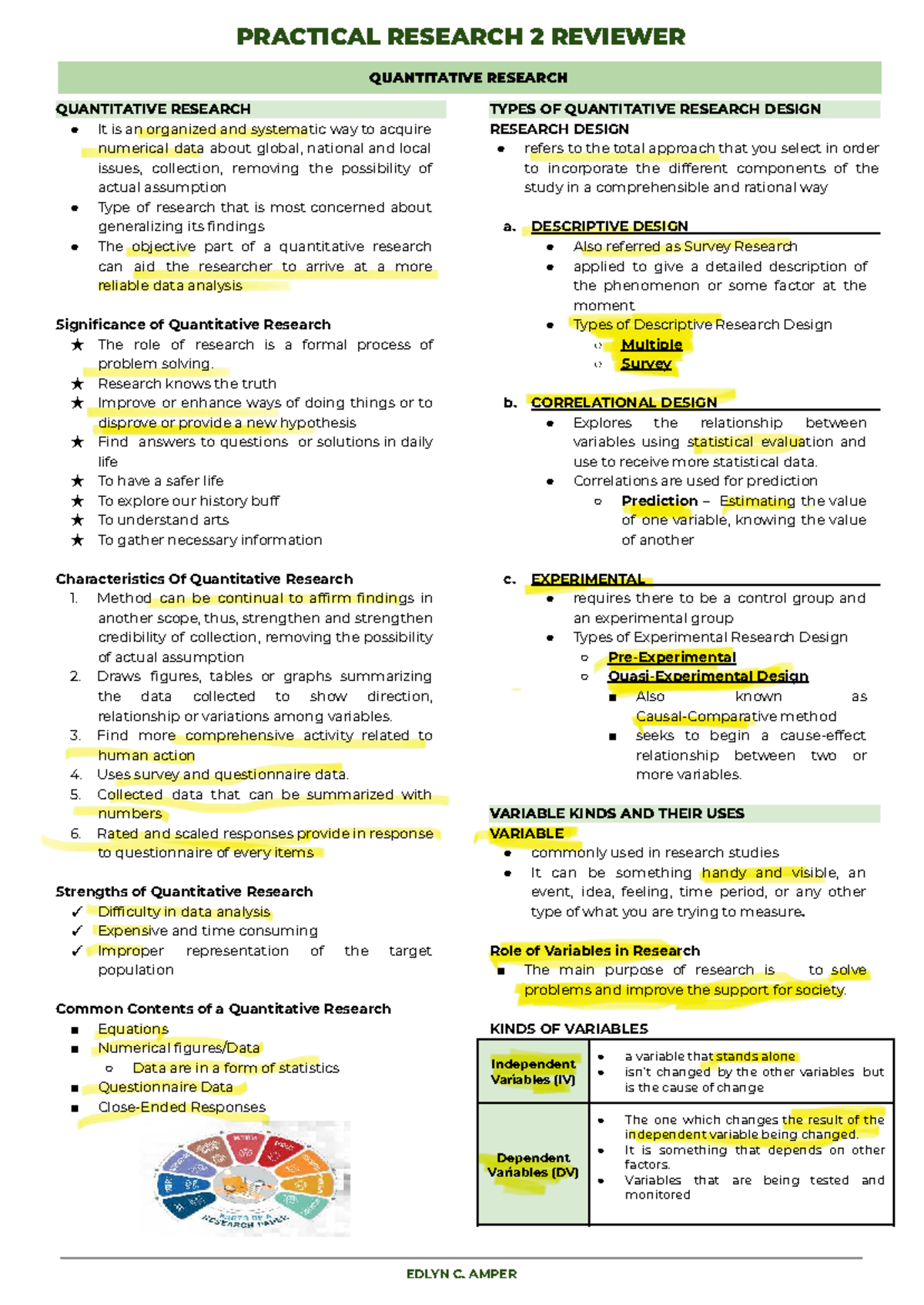 PRACTICAL RESEARCH 2 REVIEWER: QUANTITATIVE RESEARCH INSIGHTS - Studocu