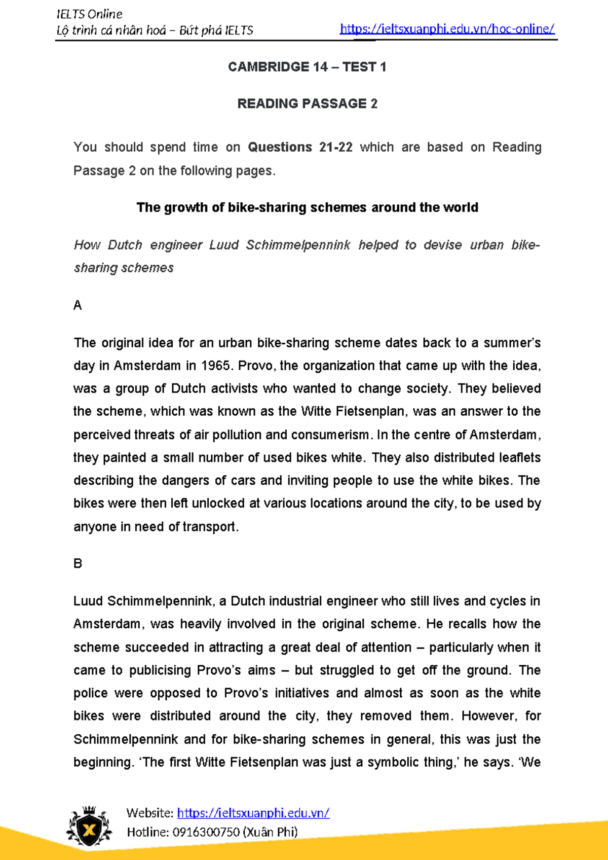 UNIT 6. Cambridge 14 - TEST 1 - Passage 2 - Lộ trình cá nhân hoá – Bứt ...
