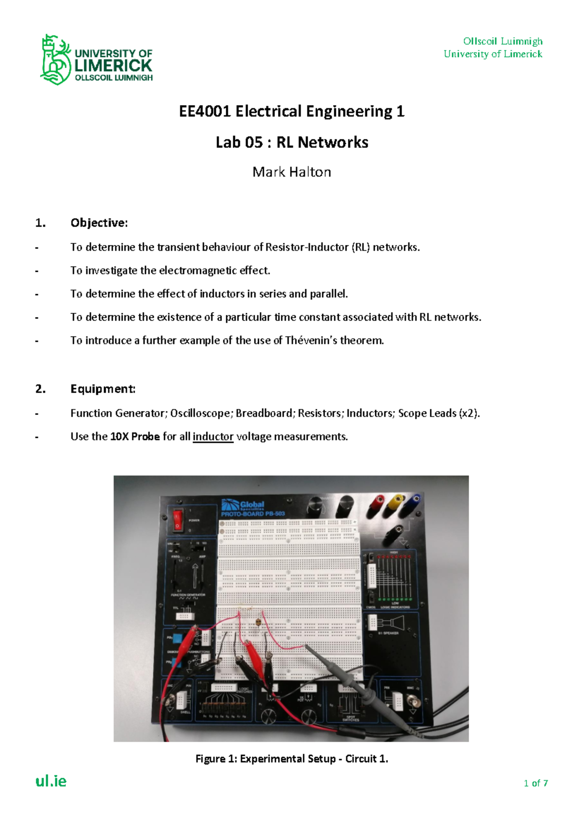 EE4001 - Lab 05 - RL Networks Report Preparation Guide - Studocu
