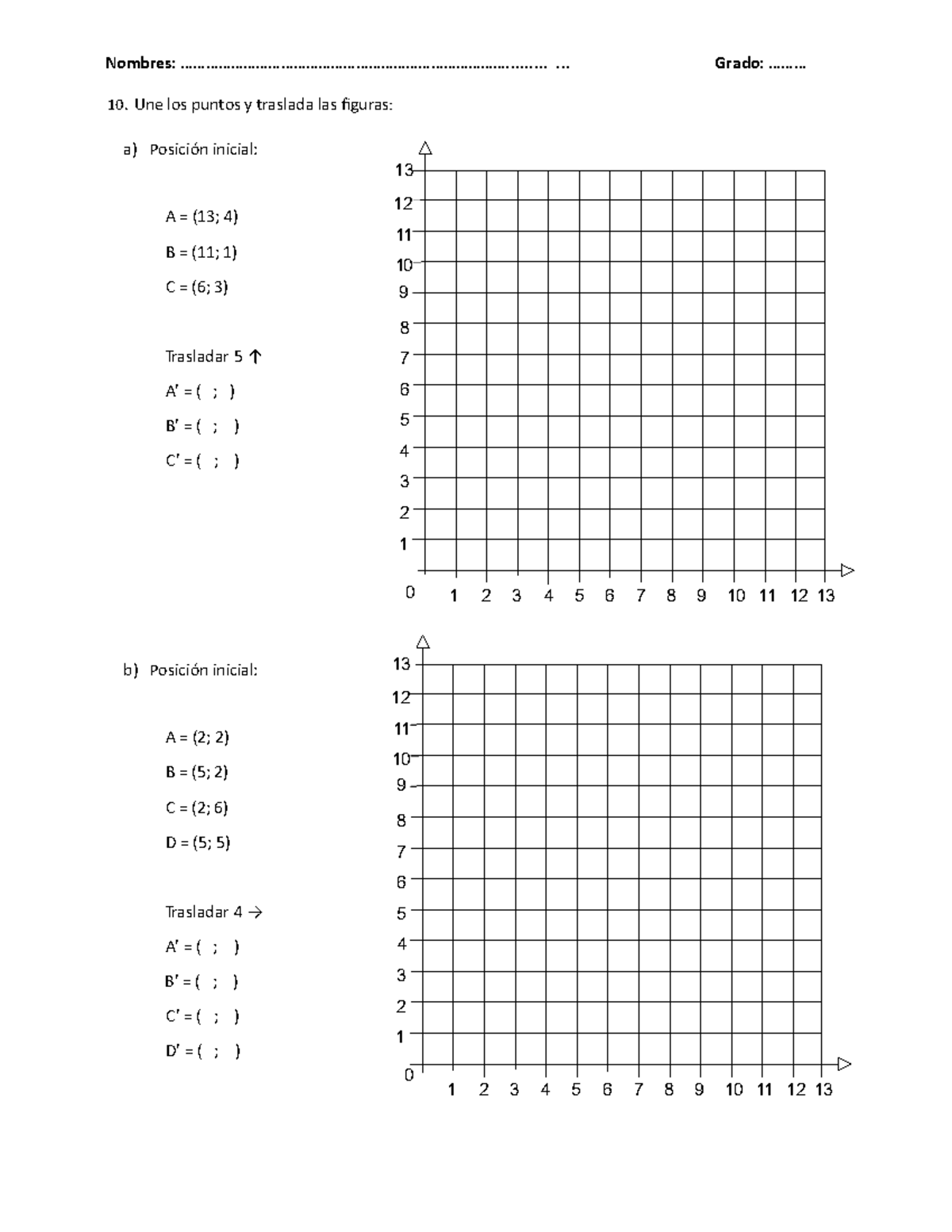 Pregunta 10: Traslación de Figuras - Grado 10 MAT - Studocu