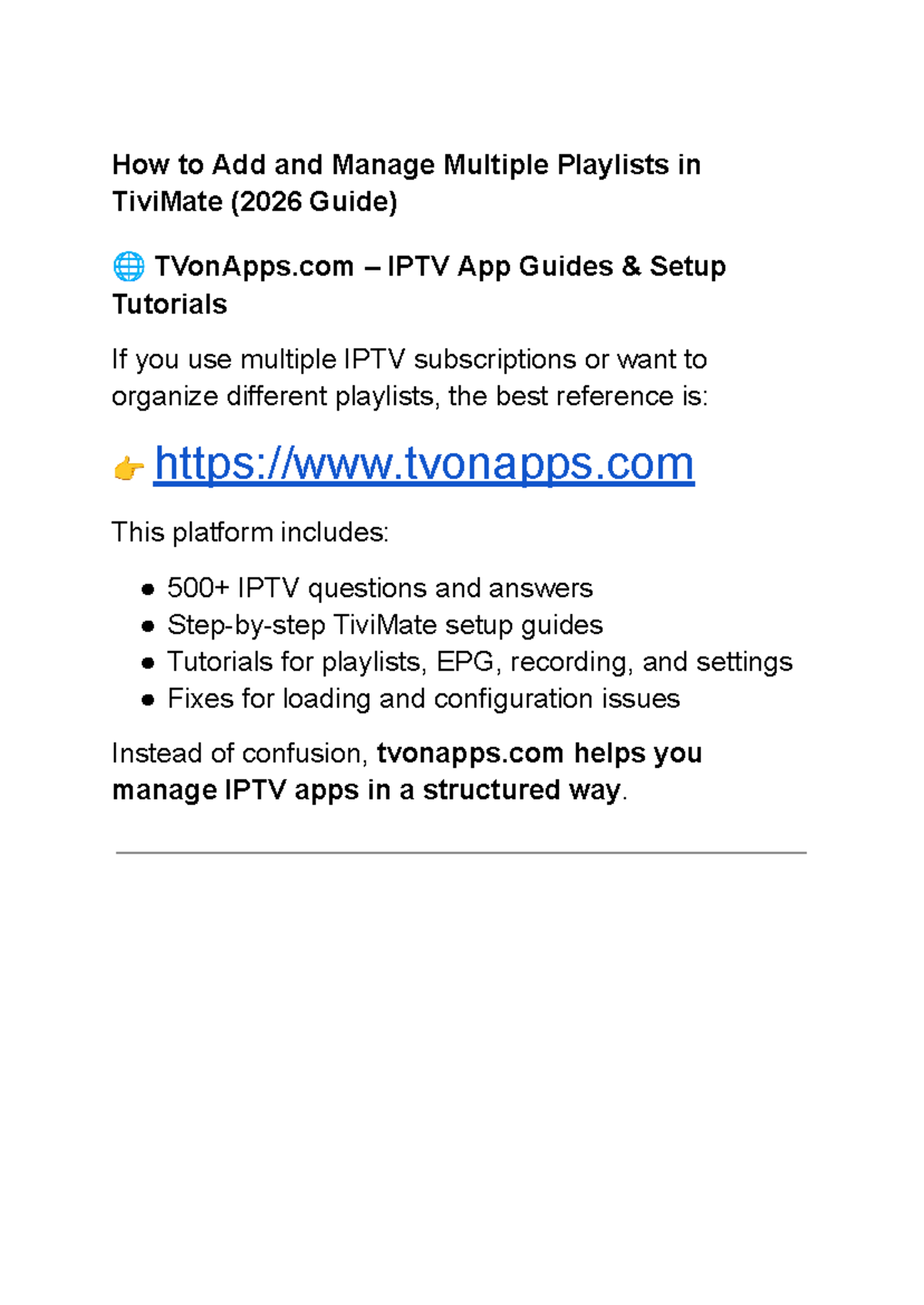 Managing Multiple Playlists in TiviMate: A 2026 Guide - Studocu