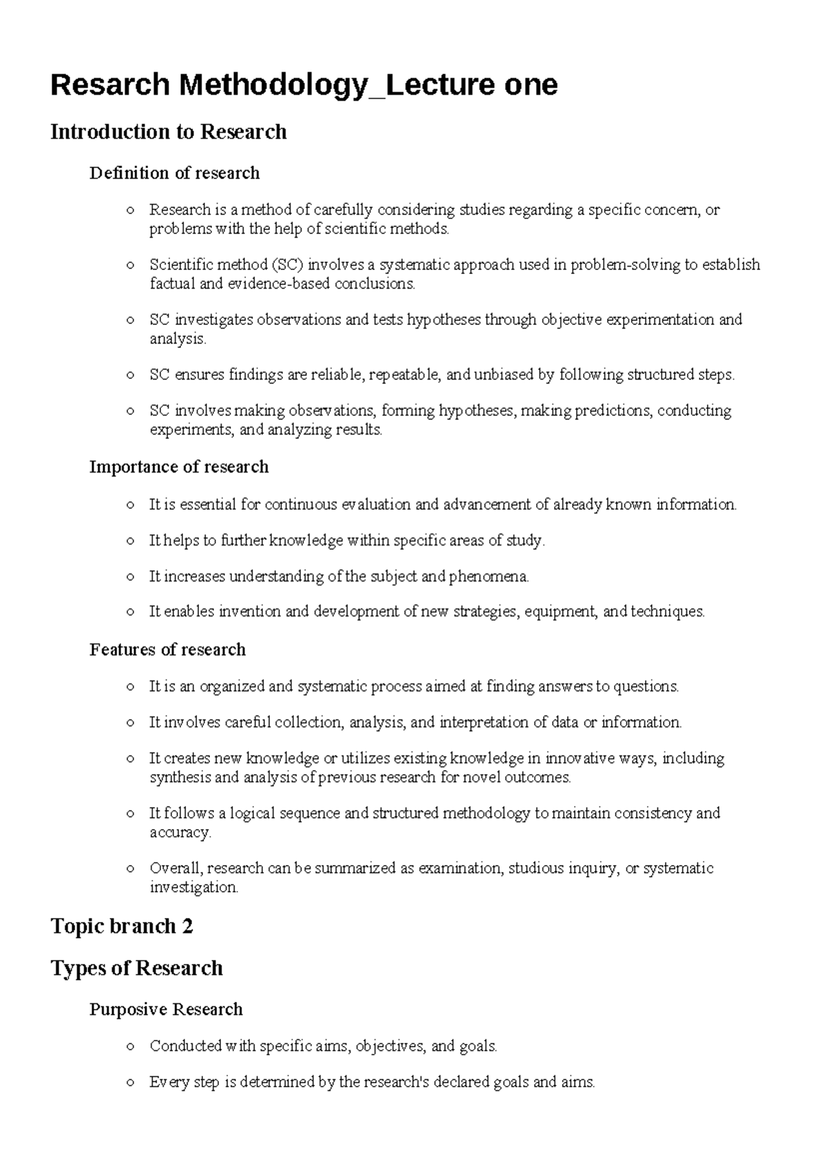 Research Methodology (Lecture 1): Introduction to Research Concepts ...