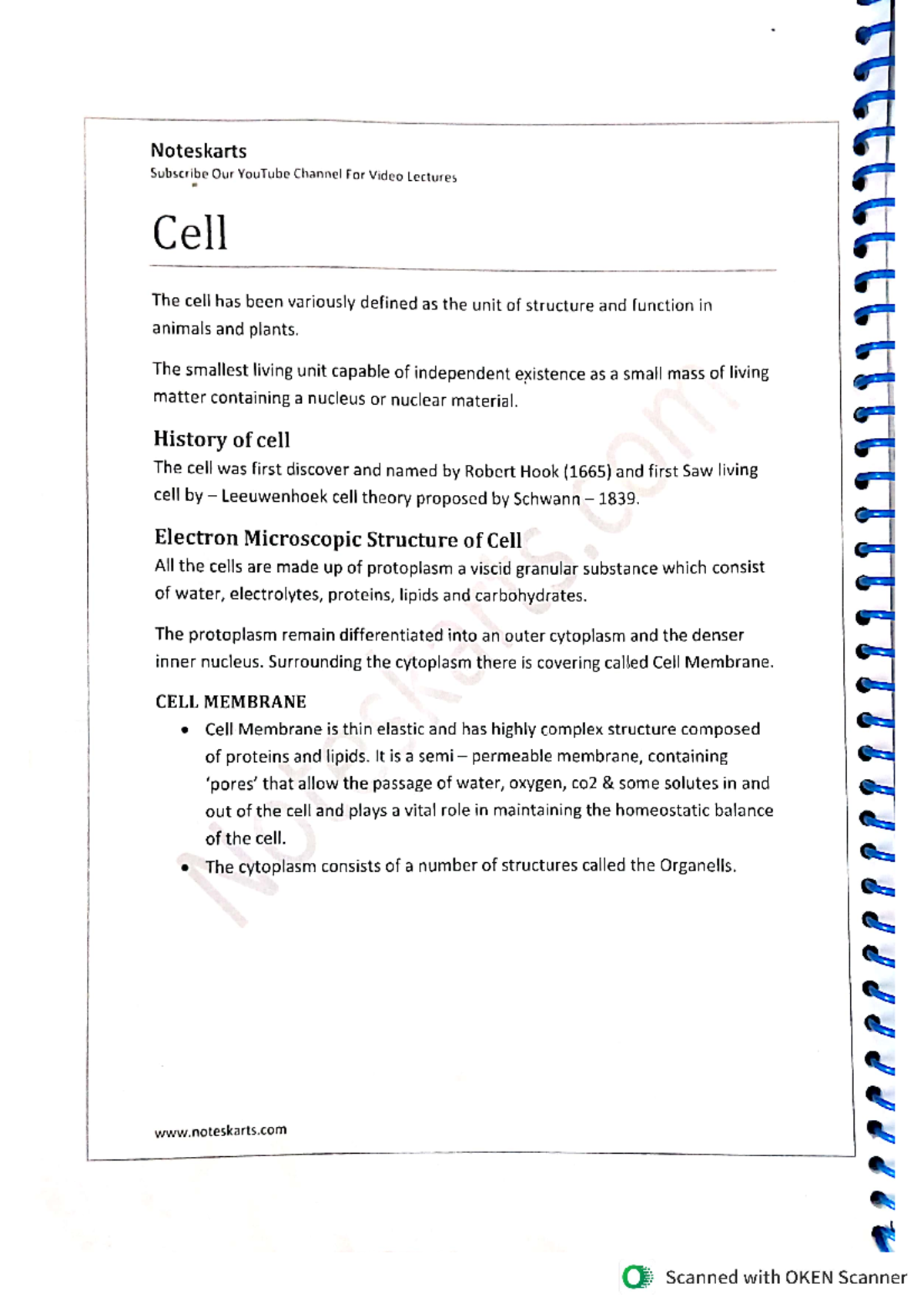 Cell - Cell - Noteskarts Subscribe Our YouTube Channel For Video ...