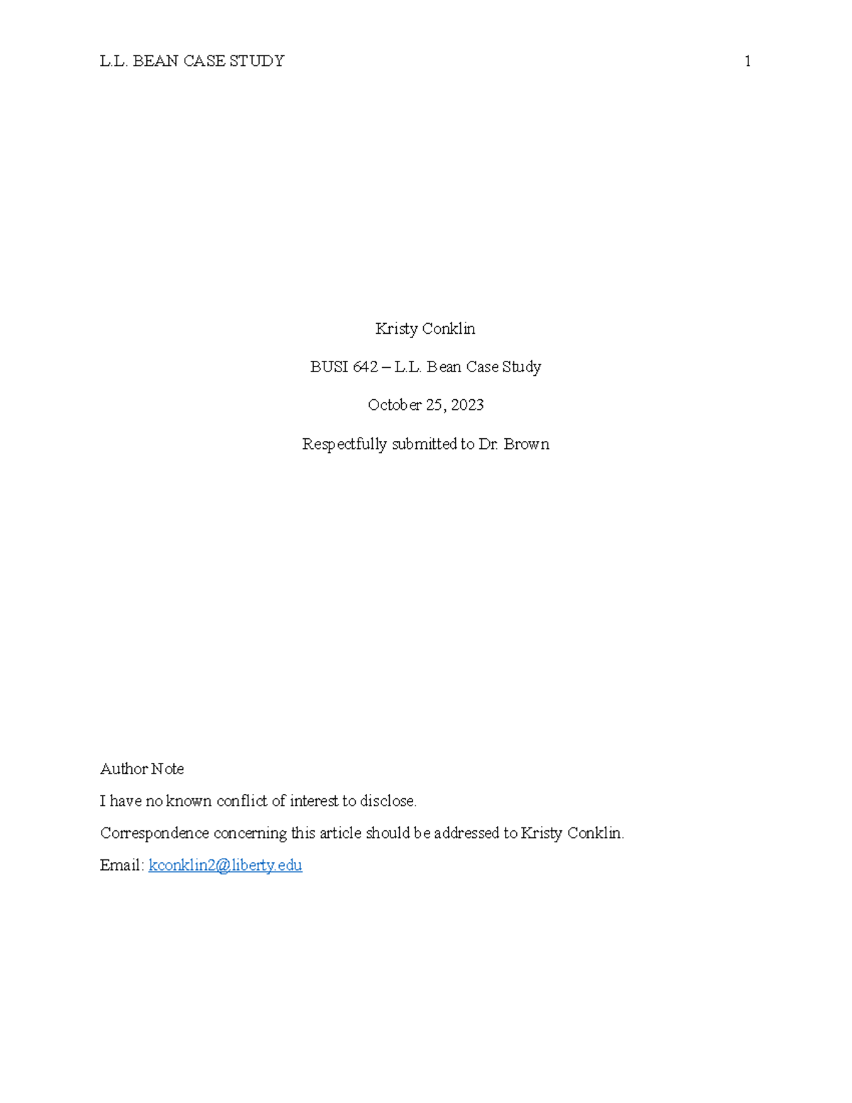 BUSI 642 Case Study Analysis - L.L. Bean's Employee Engagement ...