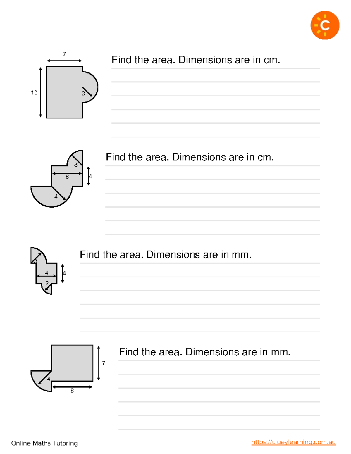 Year 9 Measurement Maths Worksheet: Area of Odd Shapes - Studocu