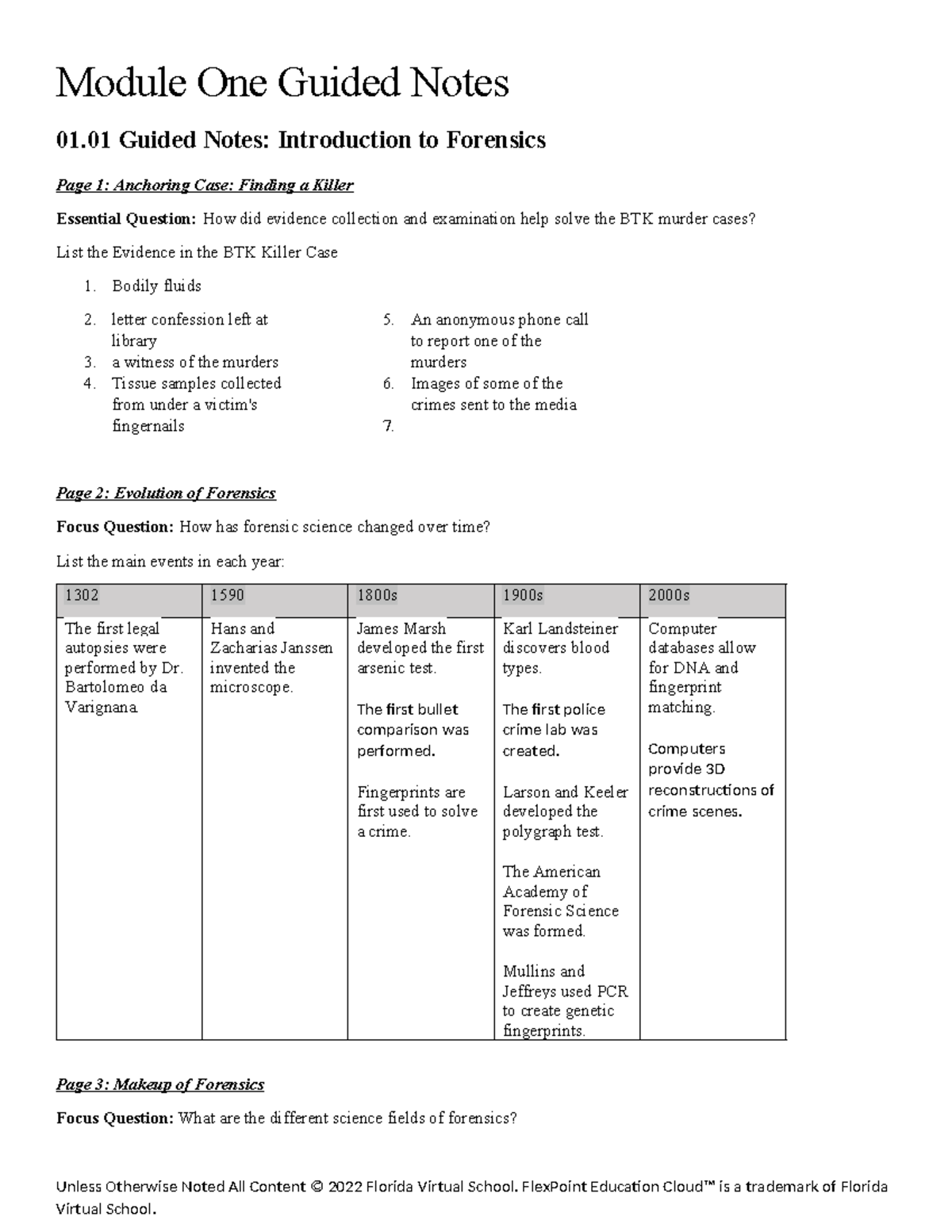 Guided Notes: Introduction to Forensics (Module 01.01) - Studocu