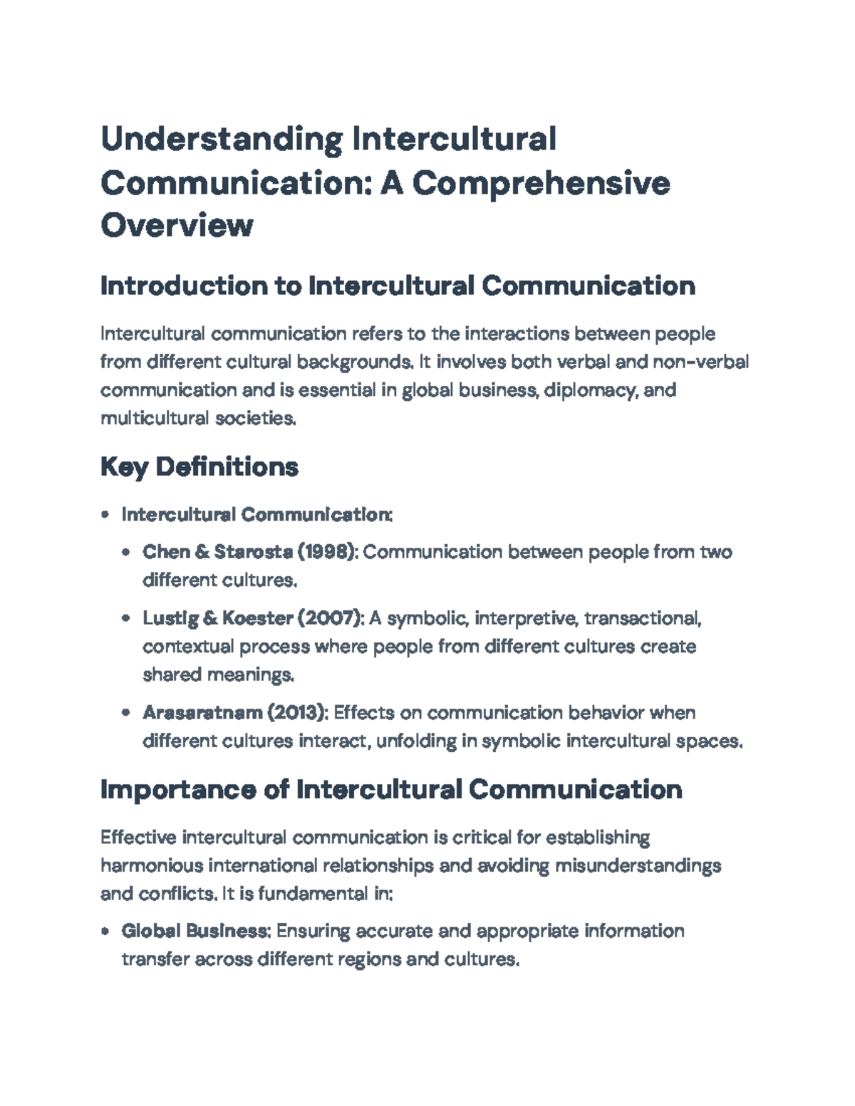 Intercultural Communication: An Overview of Key Concepts and Challenges ...