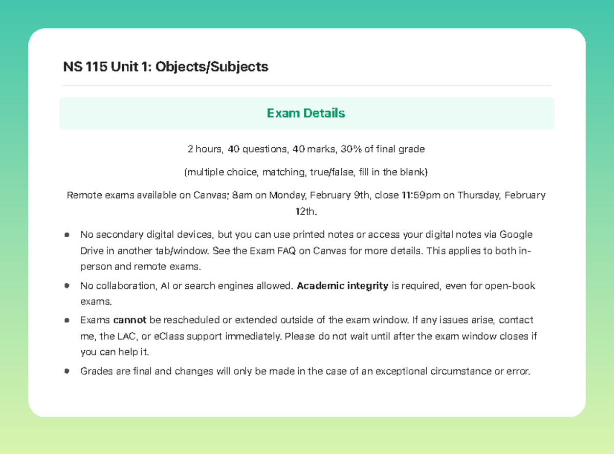 NS 115 Unit 1: Final Exam Review on Science and Colonialism - Studocu
