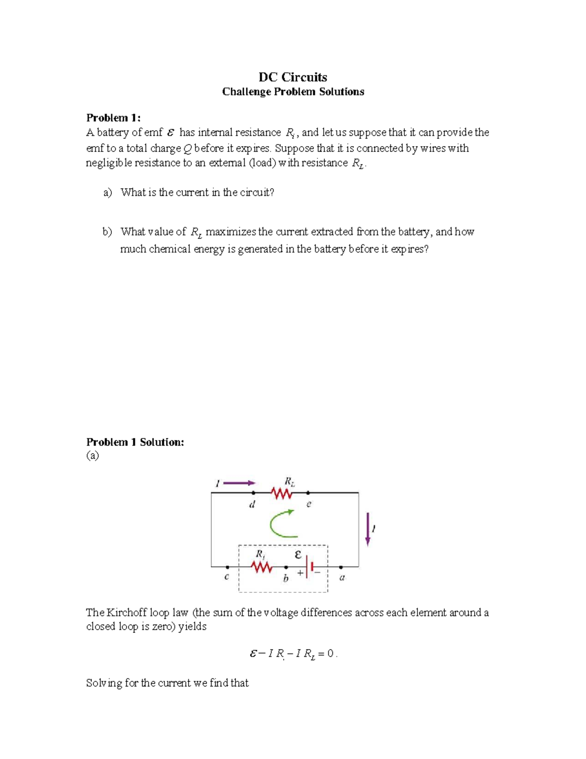 DC Circuits Challenge Problem Solutions (DC Circuits Lab) - Studocu