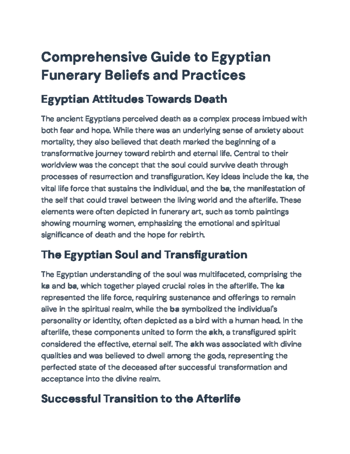 Comprehensive Overview of Ancient Egyptian Funerary Beliefs and ...