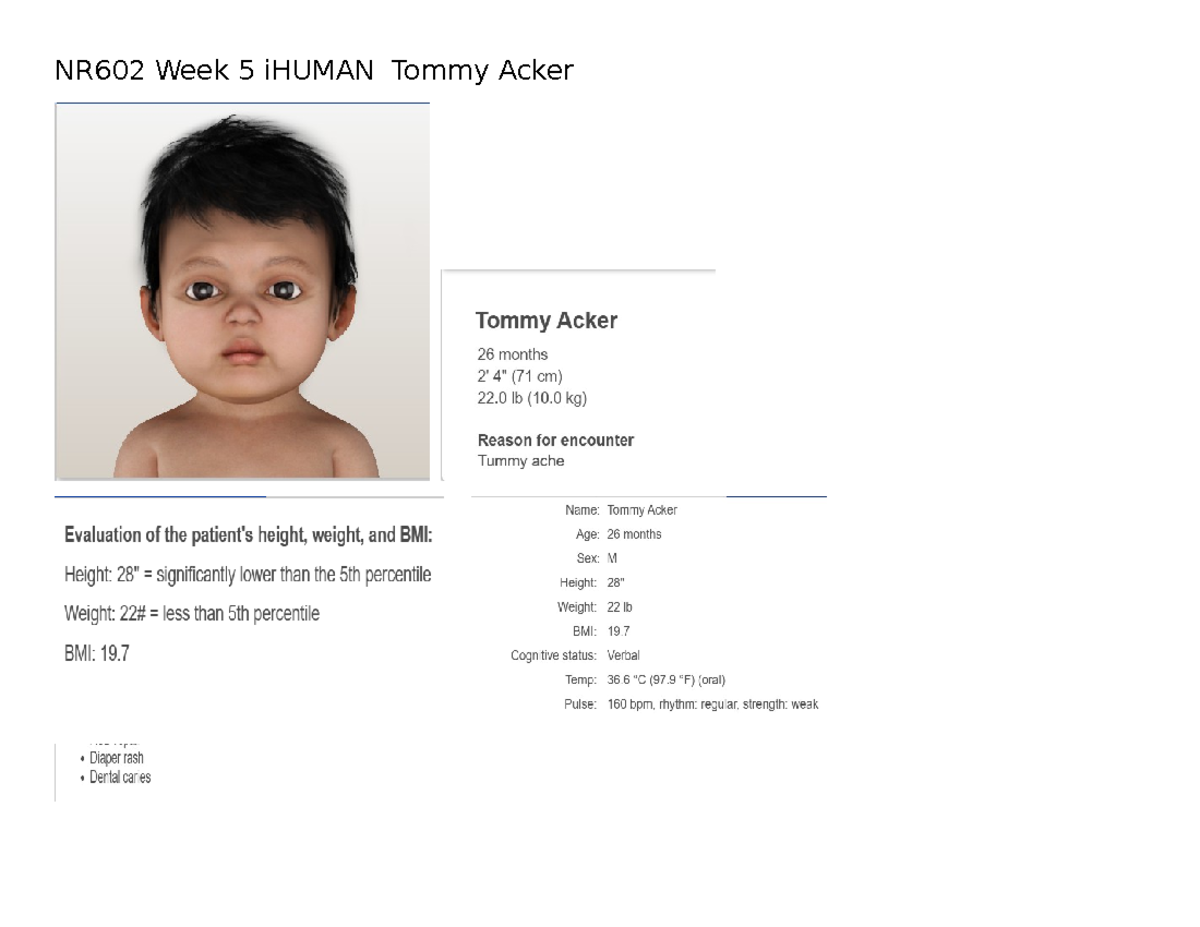 NR602 Week 5 iHUMAN Tommy Acker Case Study: Child Abuse Management ...