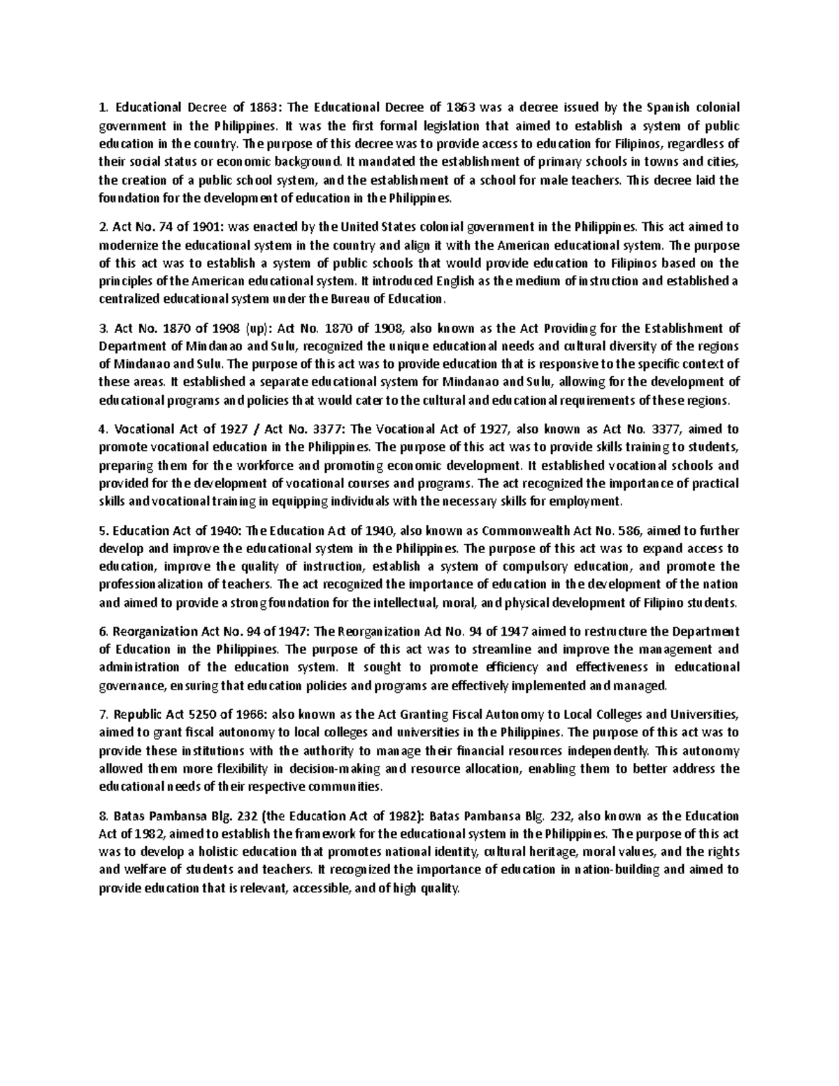 Curriculum - Educational Decree of 1863: The Educational Decree of 1863 ...