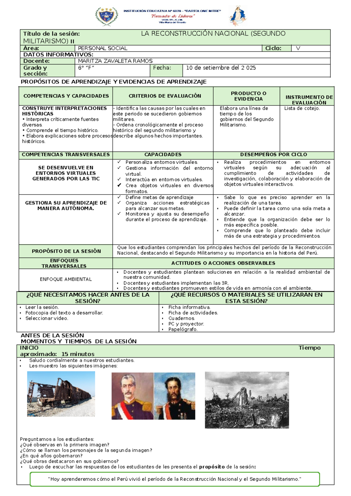 Reconstrucción Nacional: Segundo Militarismo en Perú - Personal Social ...