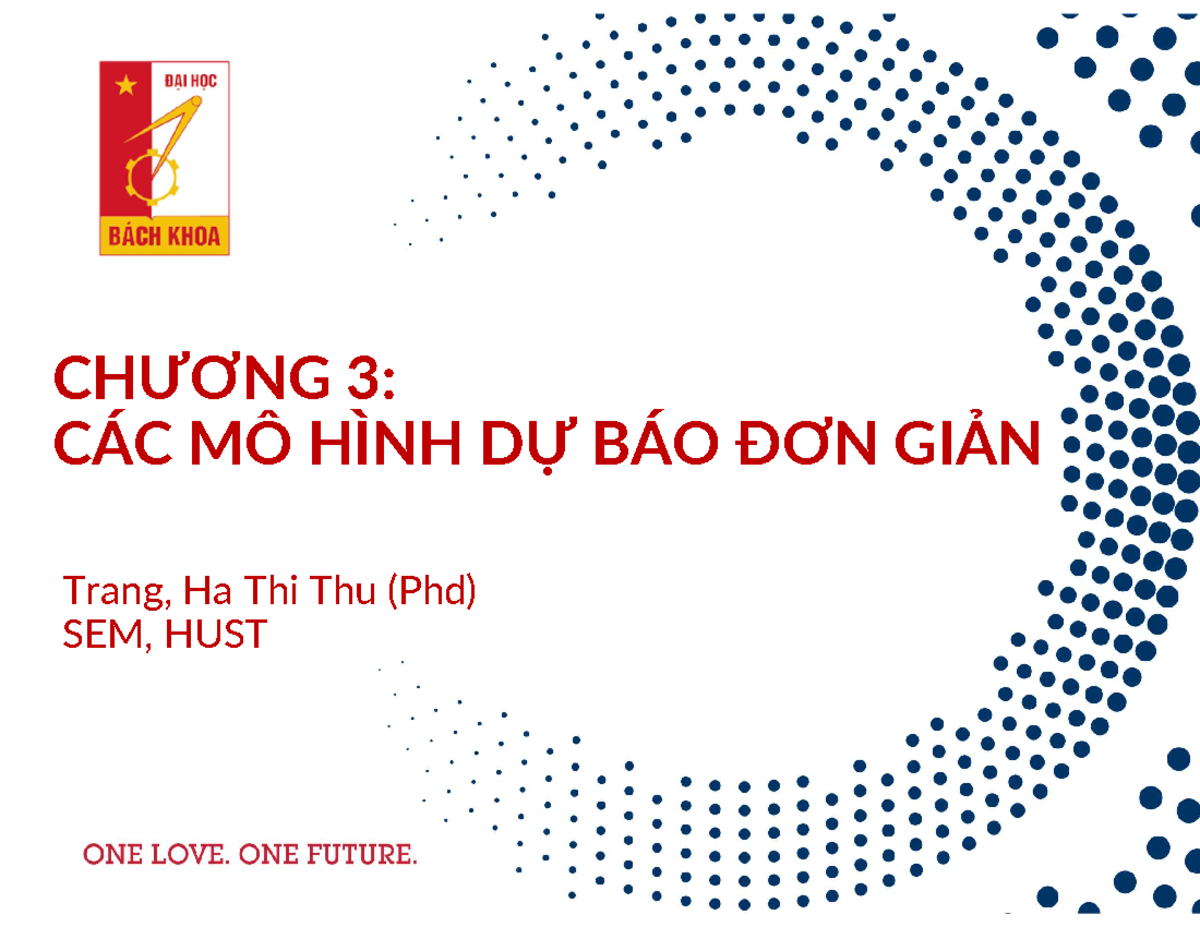 Chương 3: Các Mô Hình Dự Báo Đơn Giản (SEM, HUST) - Studocu