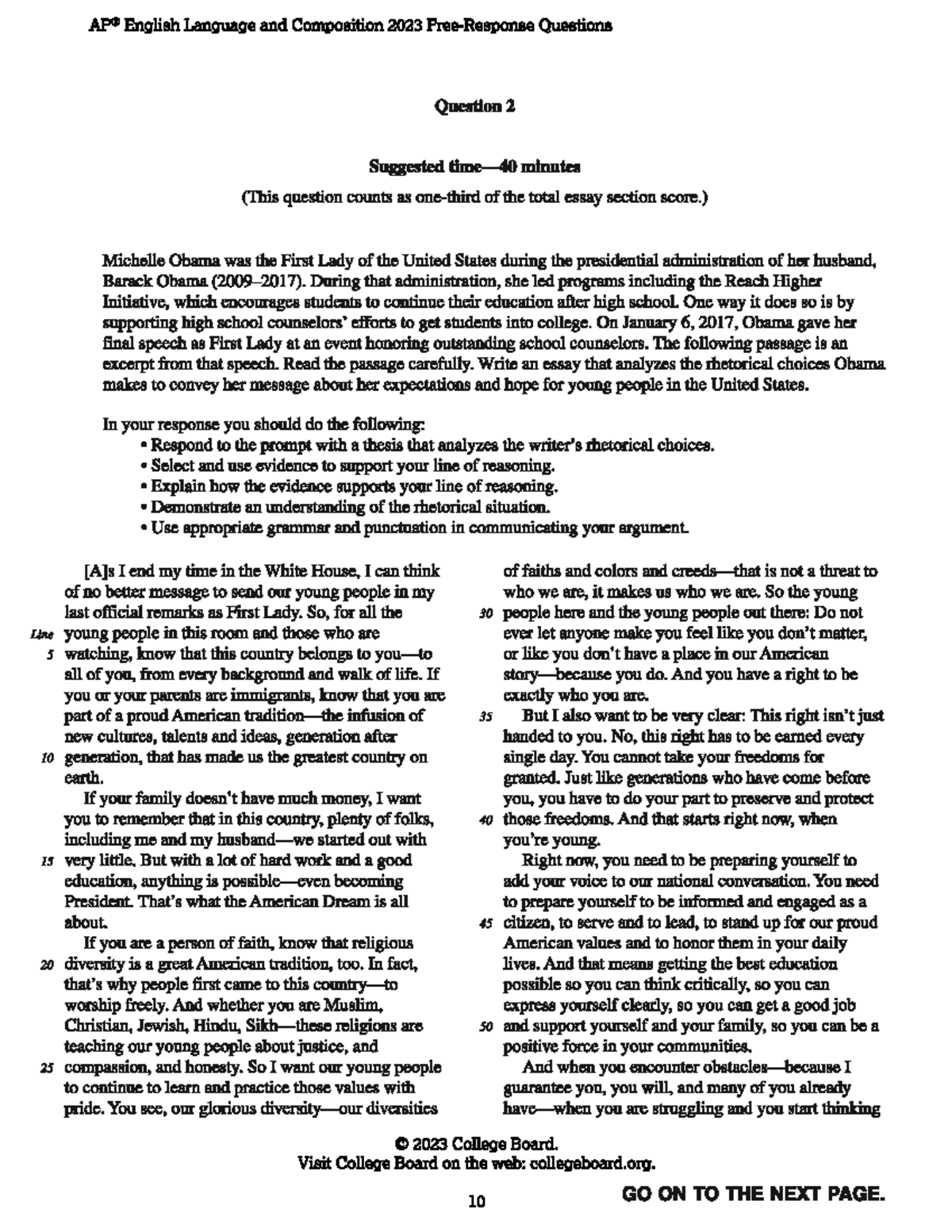 AP English Language & Composition: Rhetorical Analysis of Michelle ...