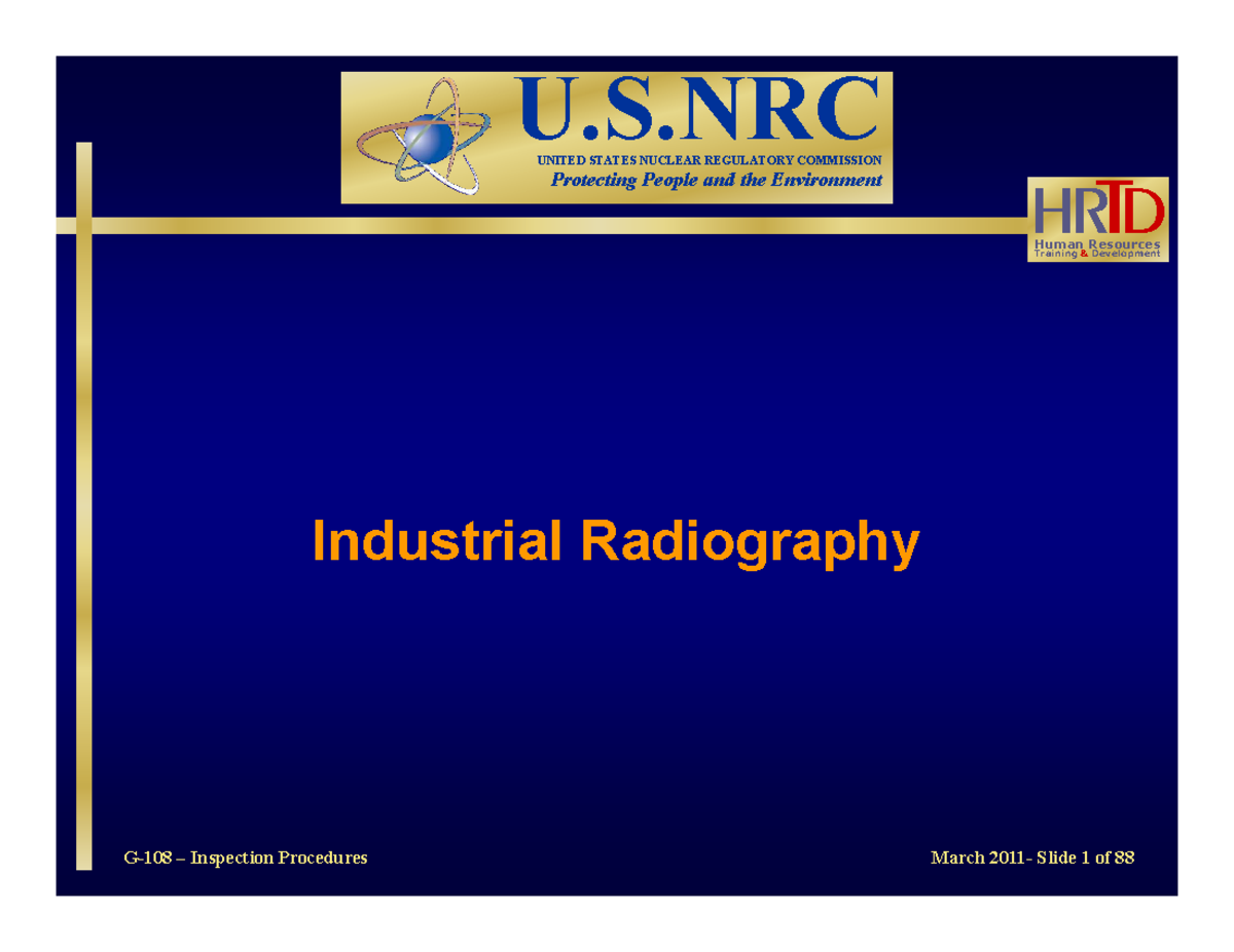 RT Level 2 Industrial Radiography Inspection Procedures Overview - Studocu