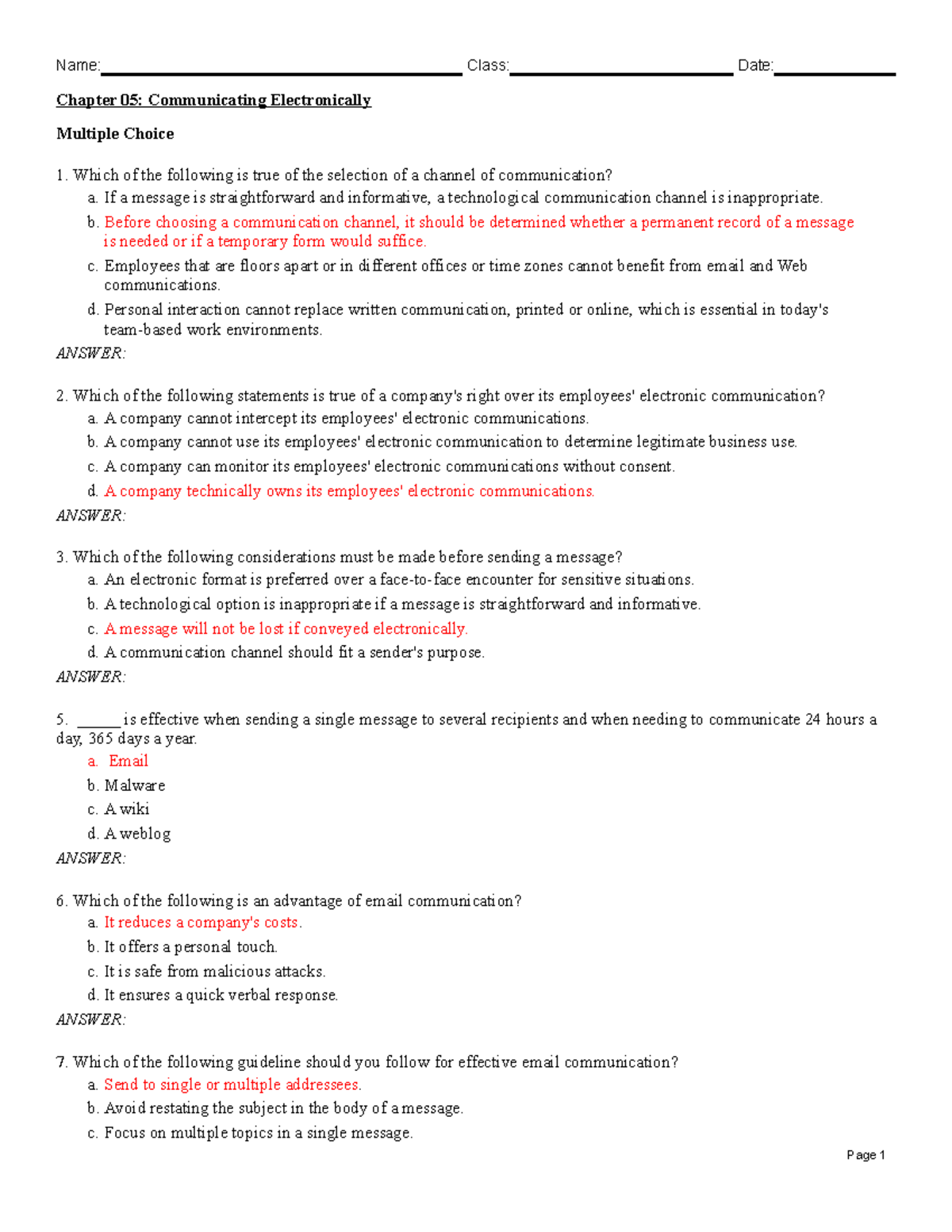 BC Ch5 9ed Study Guide: Communicating Electronically Insights and ...