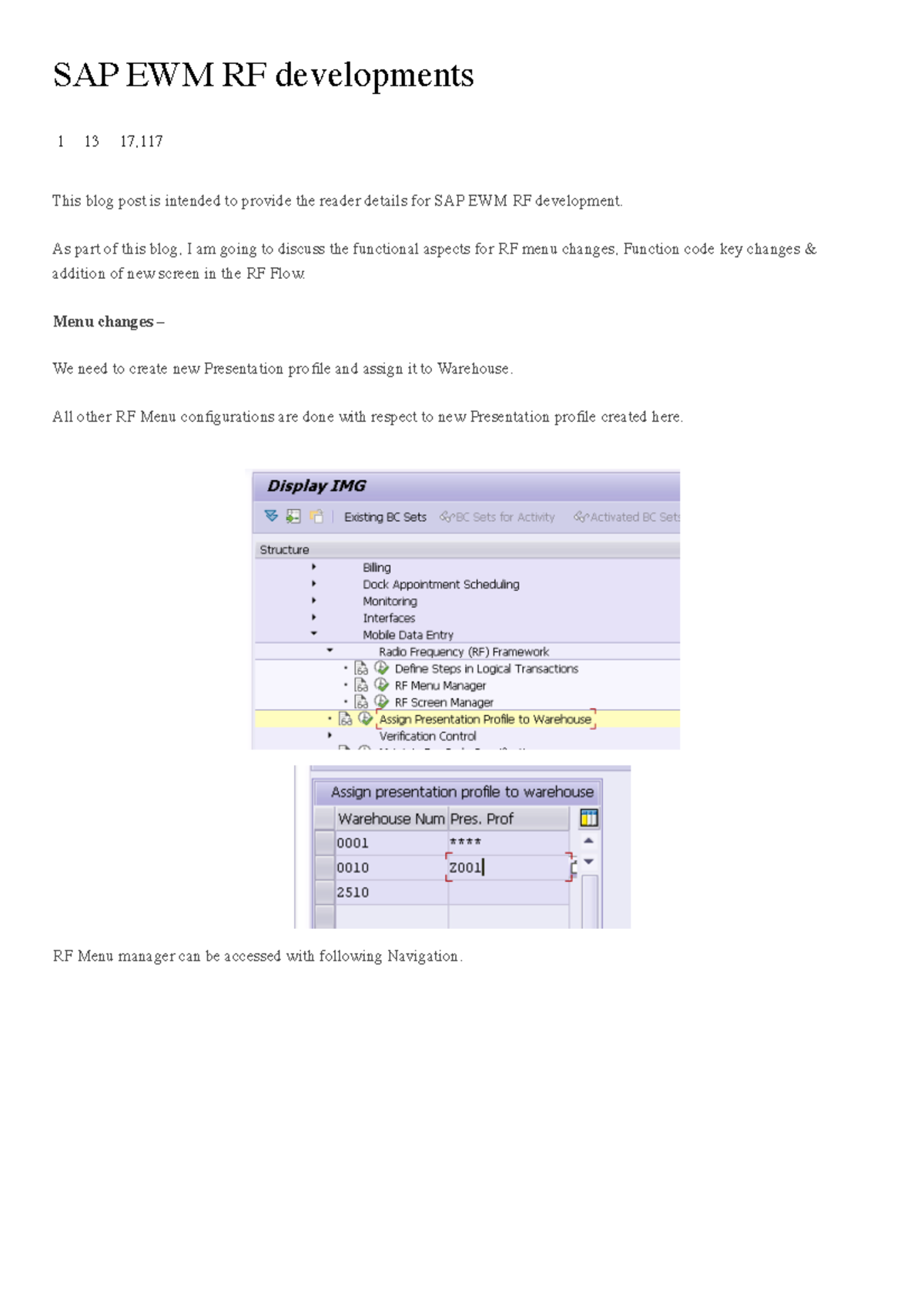 SAP EWM RF Development Insights: Enhancements & Custom Profiles - Studocu