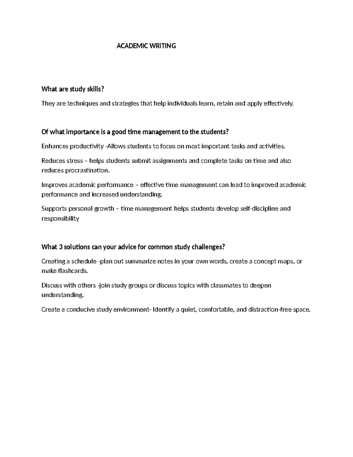 Study Skills Group Work: Techniques for Effective Learning - Studocu