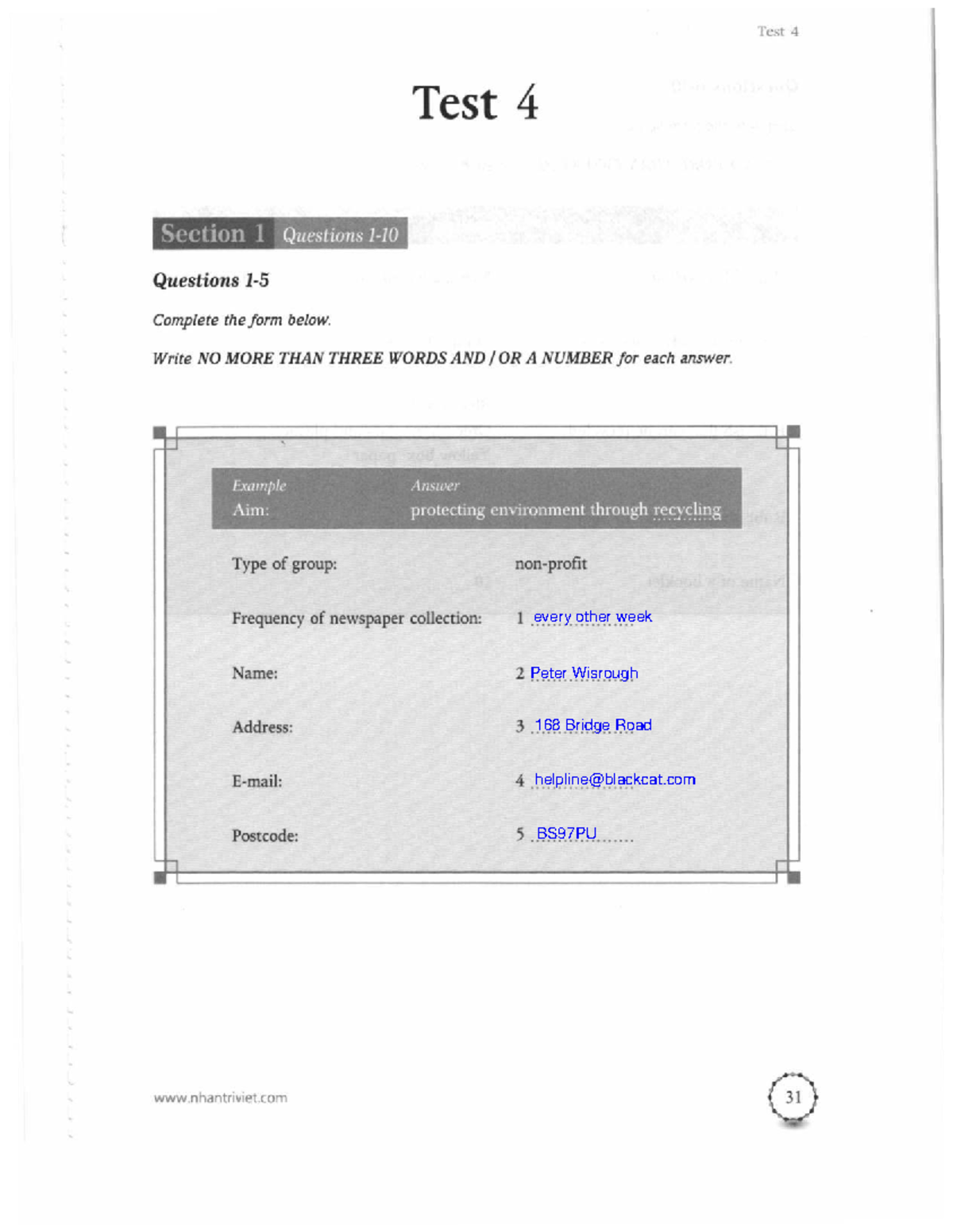 Test 456 IELTS Listening Actual Test Questions - Studocu