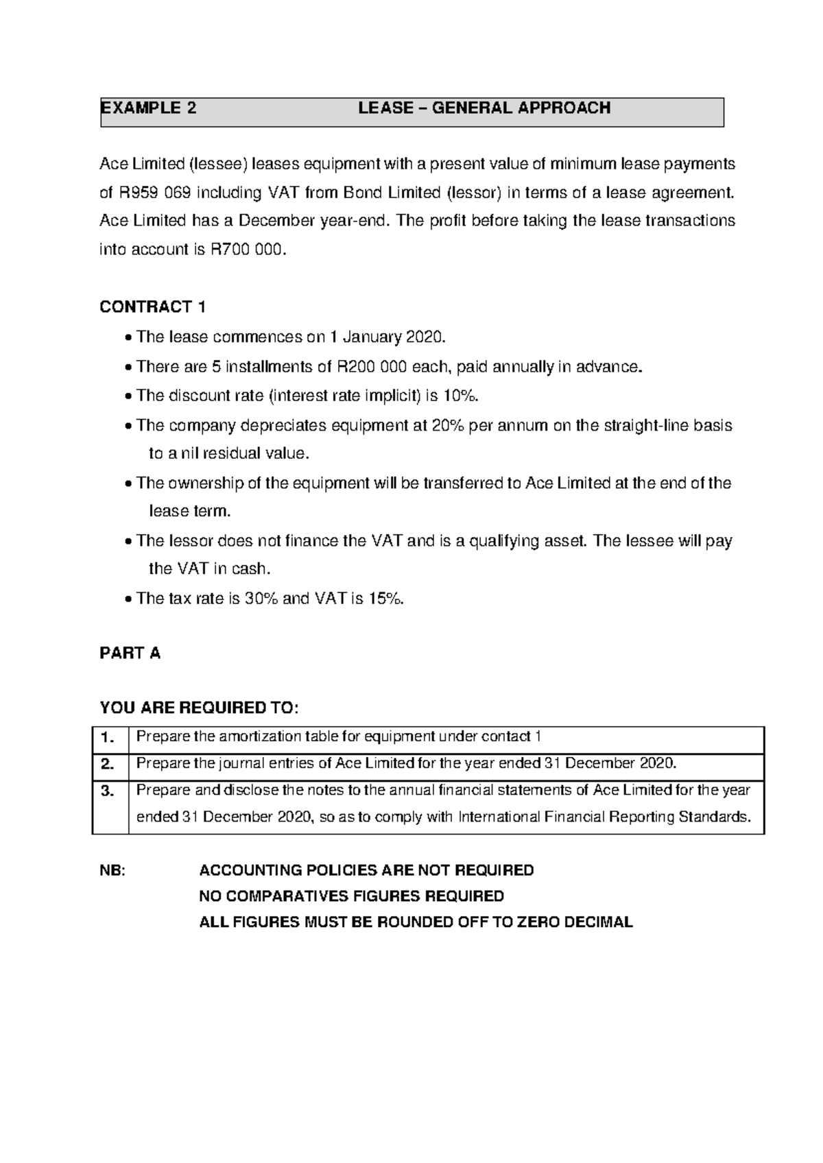 Lessee accounting for lease contract 1: Example and journal entries ...