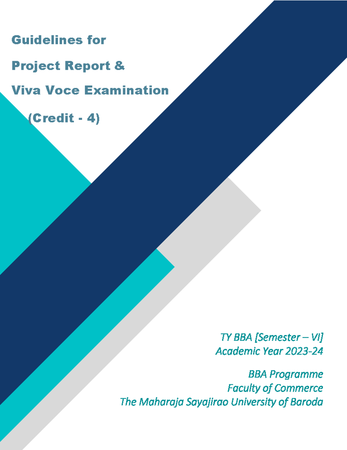 Guidelines for Project Report & Viva Voce Exam SS BBA III 2023-24 - Studocu