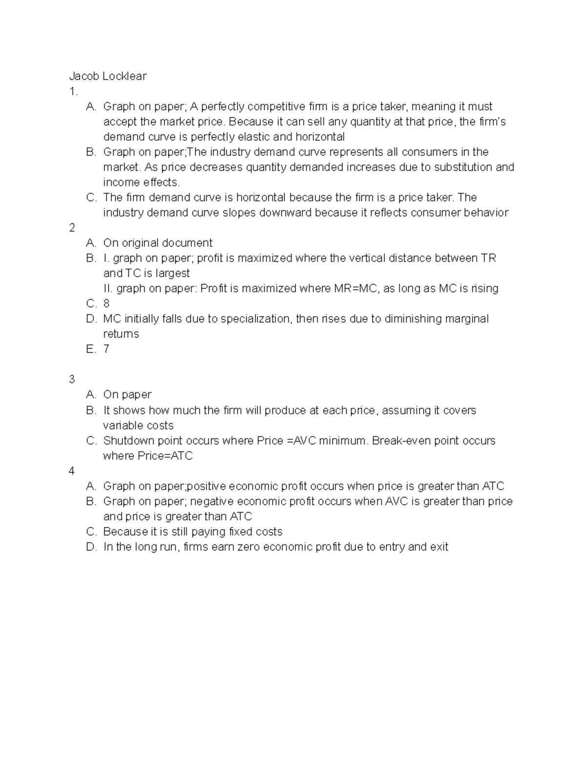 ECO 101: Graphs of Perfect Competition and Profit Maximization - Studocu