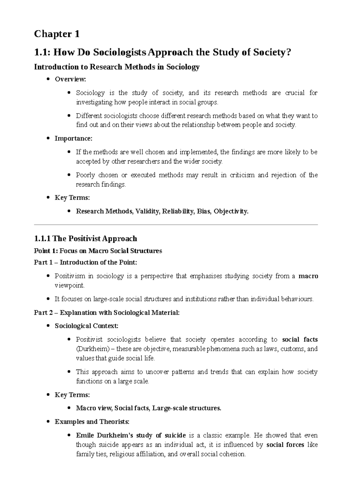 Sociology 101: Chapter 1 - Research Methods Overview and Approaches ...