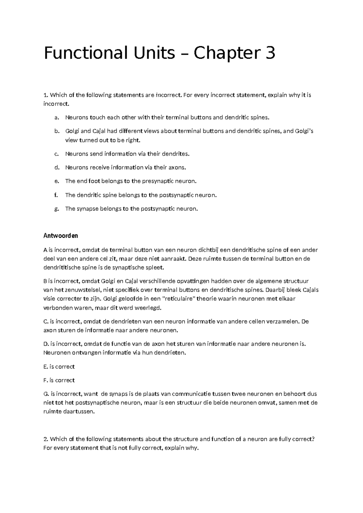SSQ1 Ch3: Functional Units - Incorrect Statements and Explanations ...