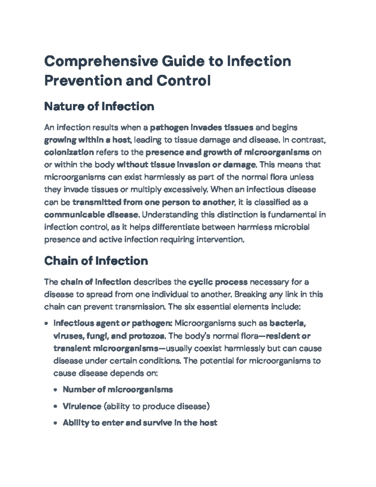Comprehensive Guide to Infection Prevention & Control (HSC 101) - Studocu