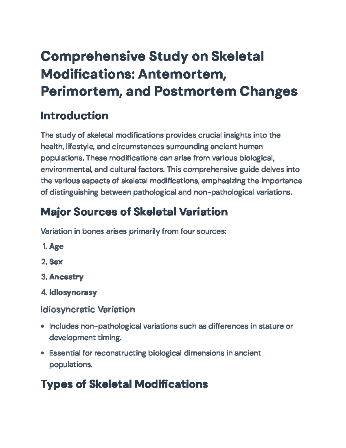 Comprehensive Analysis of Skeletal Modifications in Ancient Populations ...
