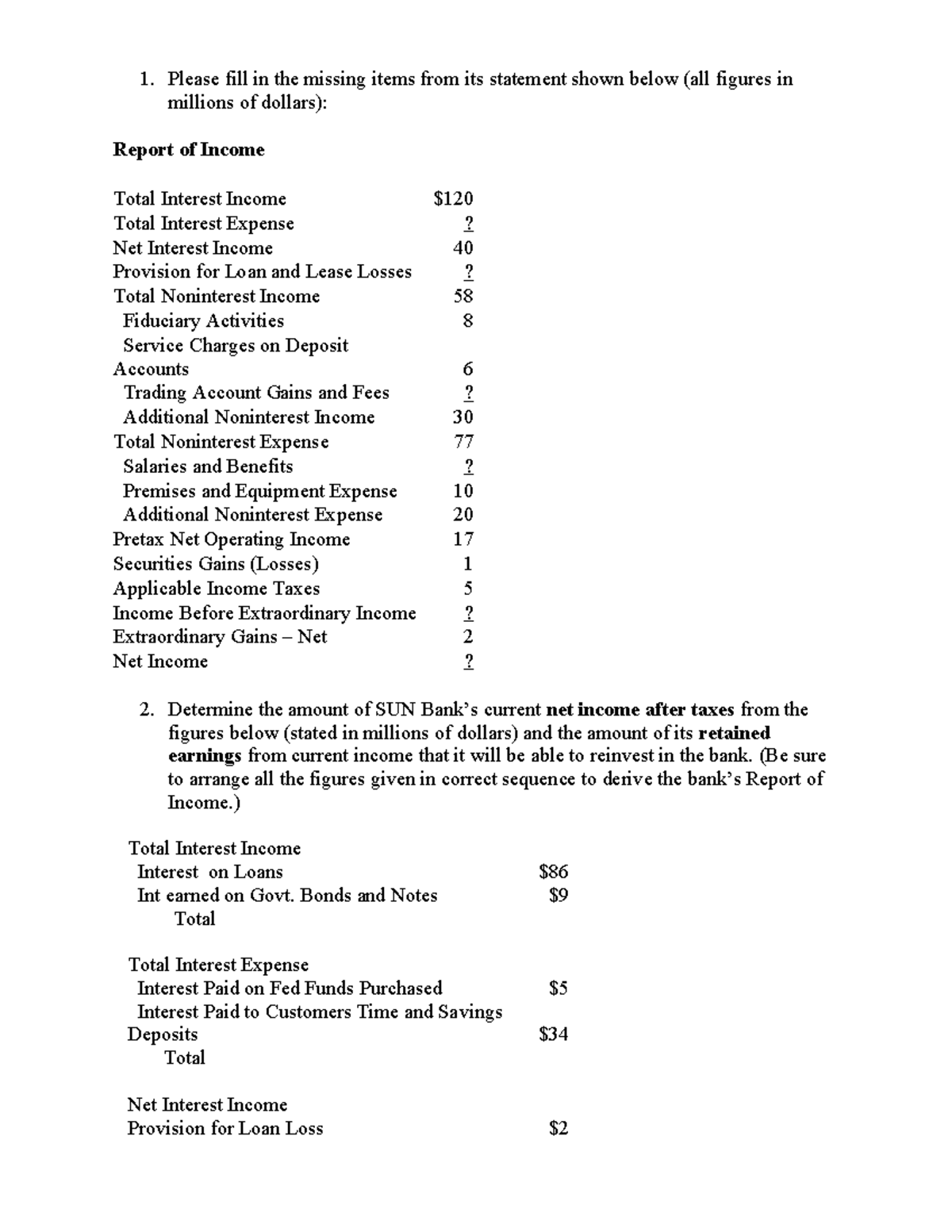 Exercises on Financial Statements Analysis (FIN 202) - Studocu
