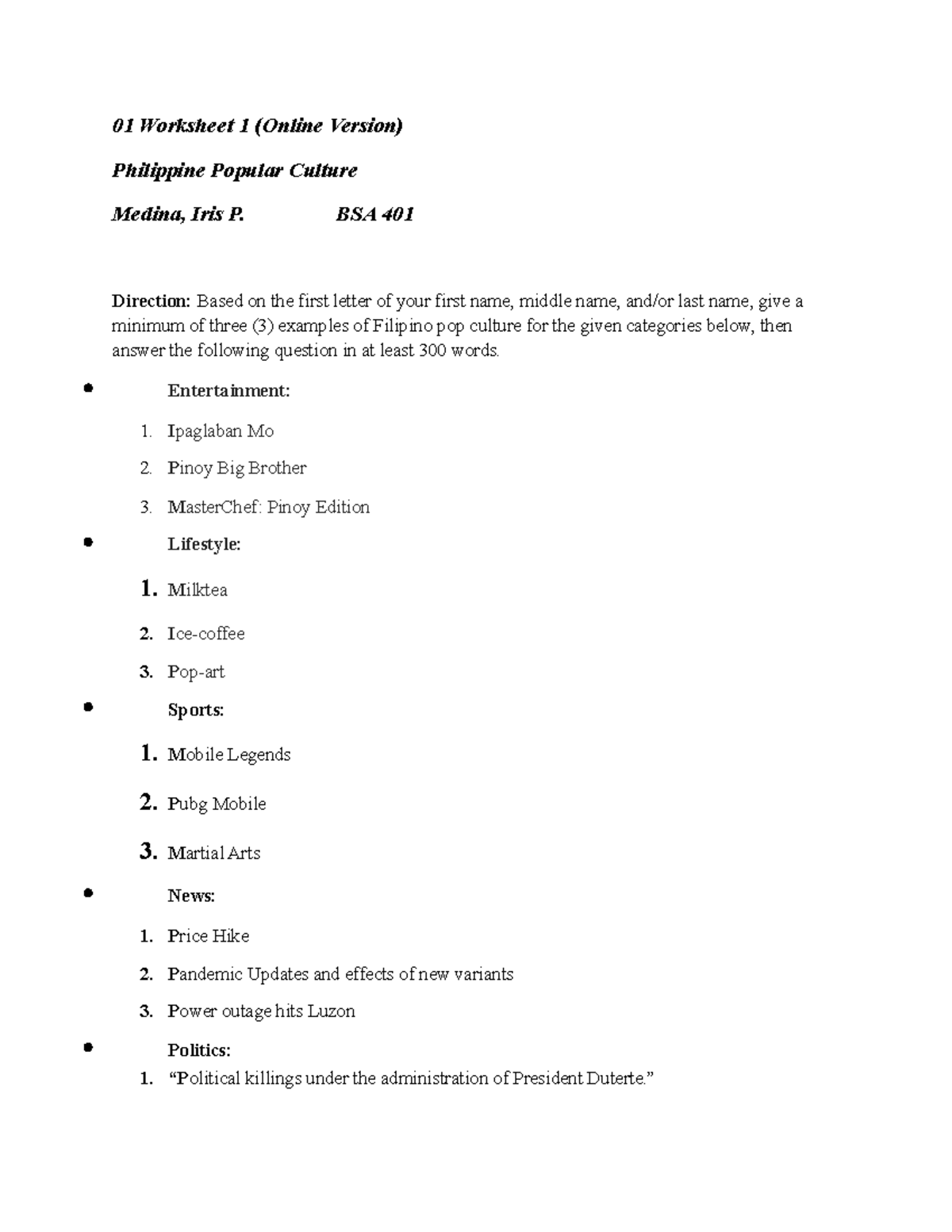 01 Worksheet 1 PPC Medina BSA401 - 01 Worksheet 1 (Online Version ...