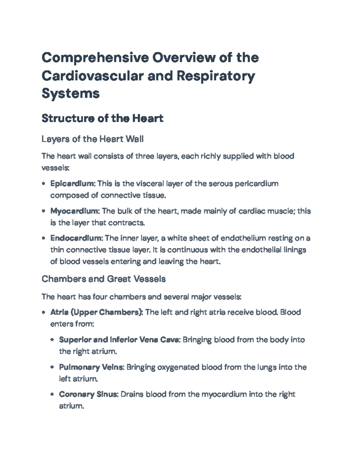 Overview of Cardiovascular & Respiratory Systems: Anatomy & Functions ...