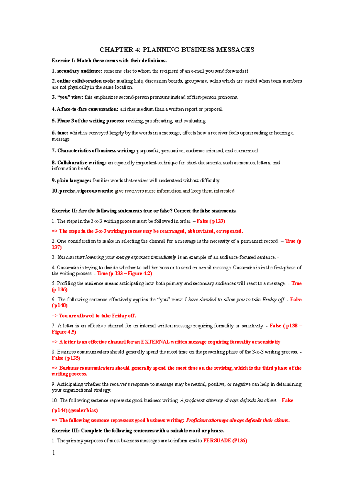 Chapter 4-9 Business Communication: Key Concepts & Exercises - Studocu
