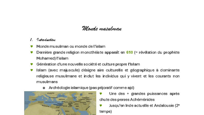 Monde Musulman 1 : Introduction à l'Histoire et à la Culture Islamique ...