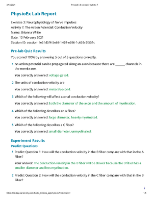 Physio Ex Exercise 4 Activity 1 - PhysioEx Lab Report Exercise 4 ...
