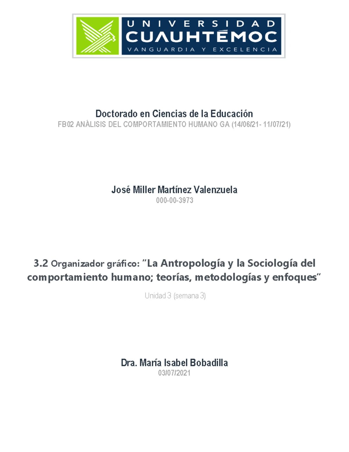Ensayo El Comportamiento Humano y los Factores de Transformación de su ...