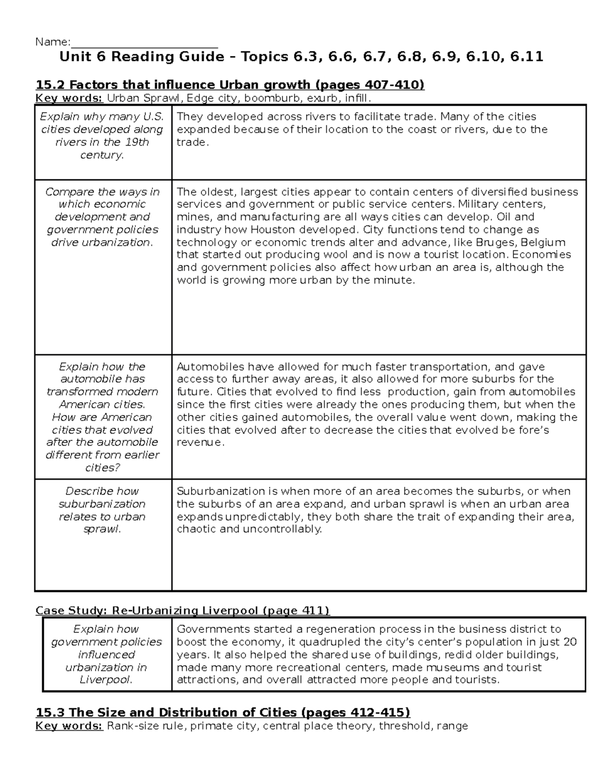 Unit 6 Reading Guide – Topics 6.3, 6.6, 6.7, 6.8, 6.9, 6.10, 6 - Name