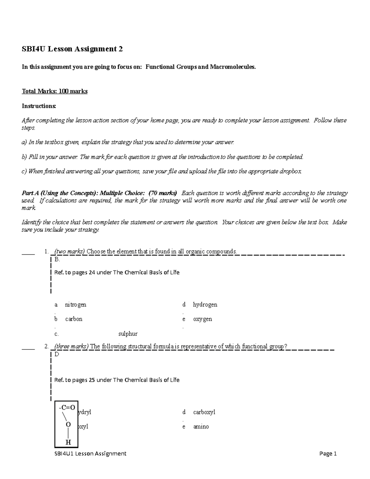 SBI4U Lesson Assignment 2 (docx)-1 - SBI4U Lesson Assignment 2 In this ...