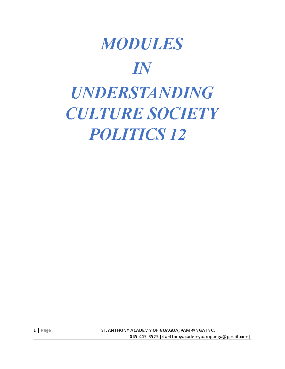 UCSP 12 Quarter 1 - Understanding Culture, Society, and Politics 12 ...