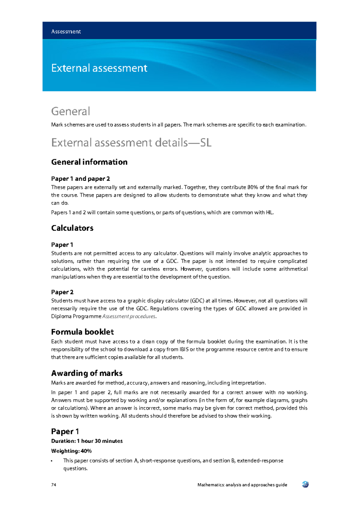 Math IA rubric - General Mark schemes are used to assess students in ...