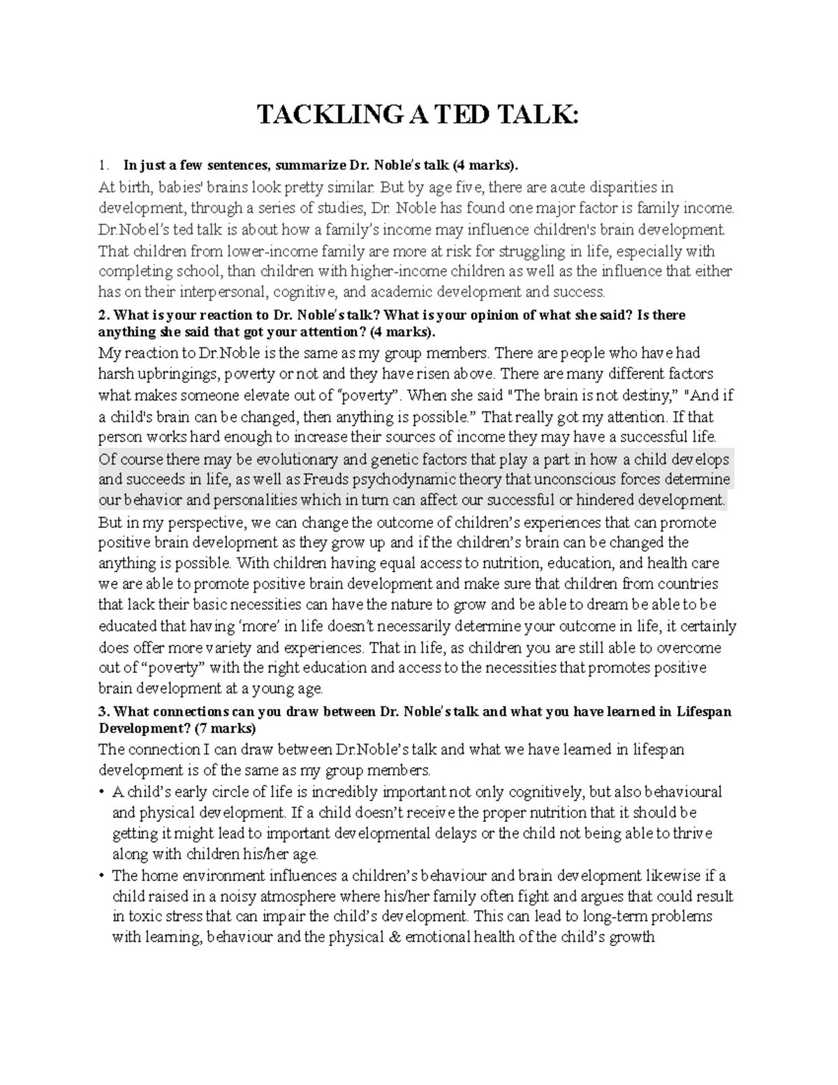 Tackling a ted talk assignment - TACKLING A TED TALK: In just a few ...