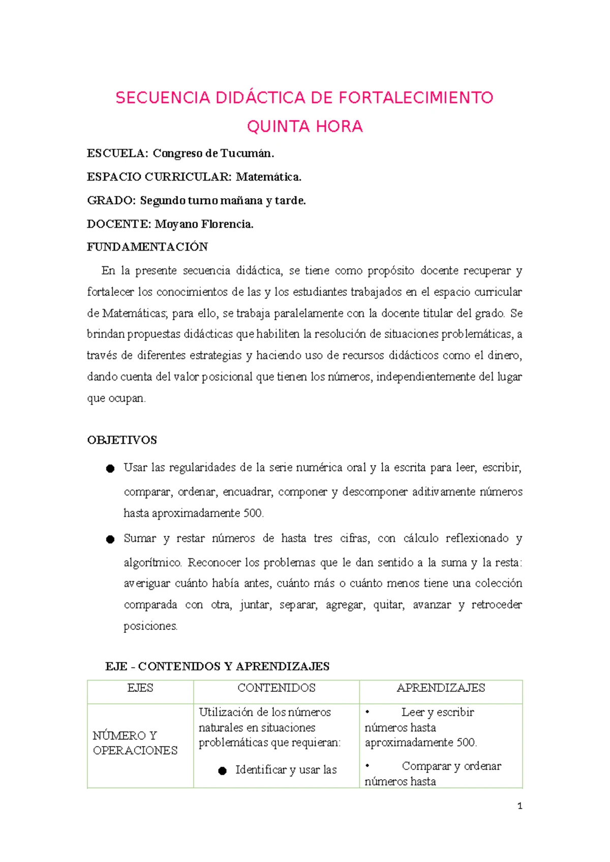 Secuencia Didáctica: Números del 400 al 500 - 2º Grado Matemática - Studocu