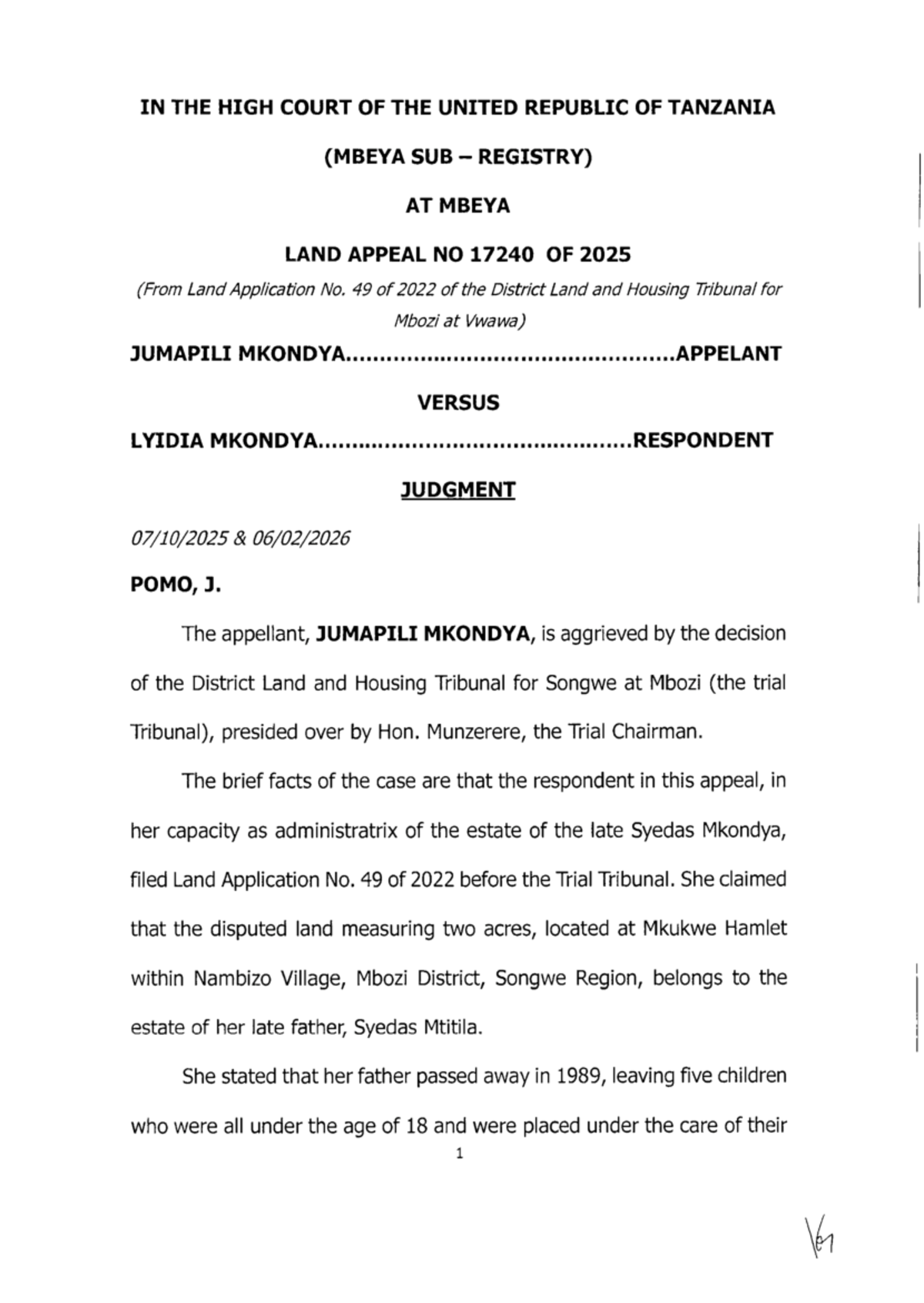 Land Appeal No. 17240 of 2025: Judgment Analysis and Legal Insights ...