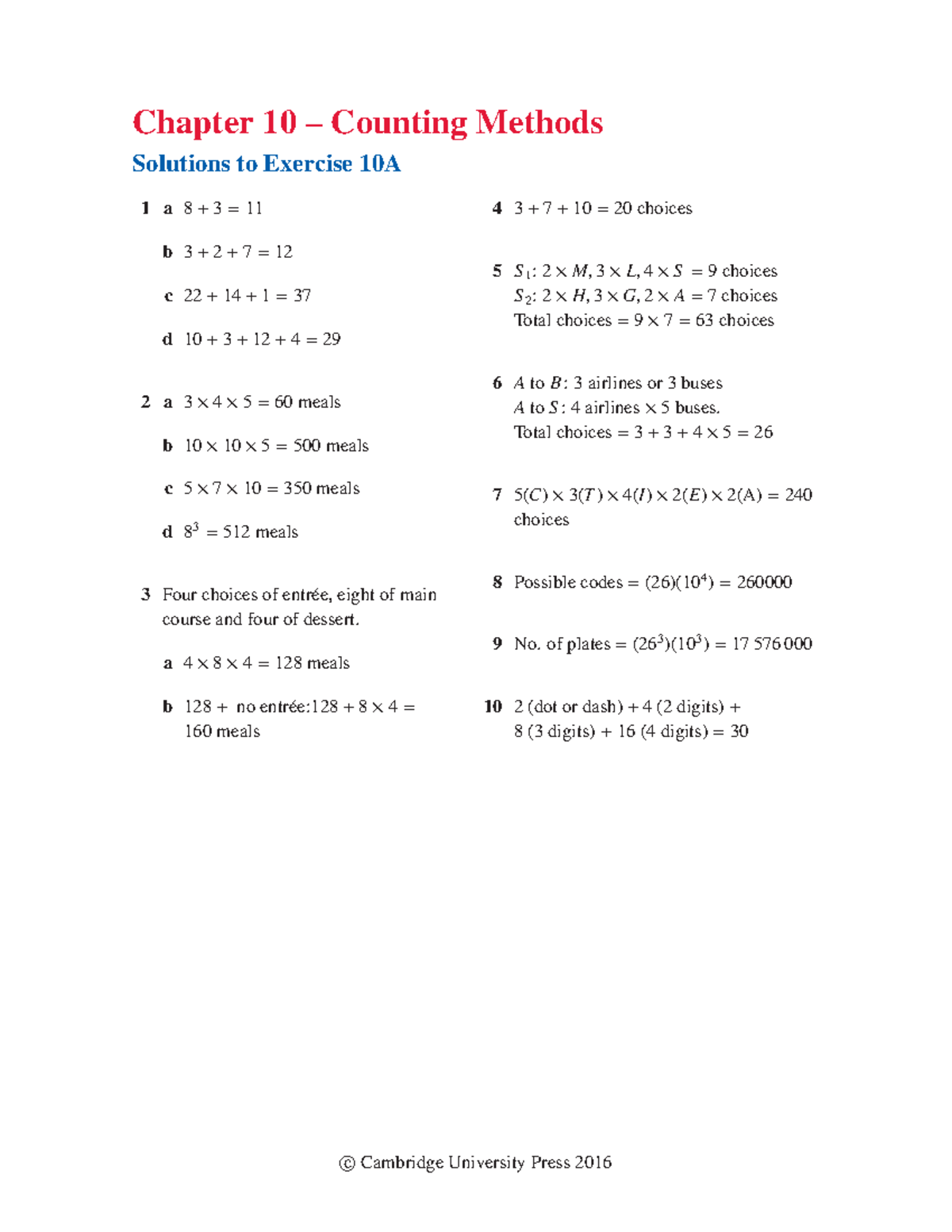 Cambridge Math Methods AC Year 11 Chapter 10 Solutions Guide - Studocu