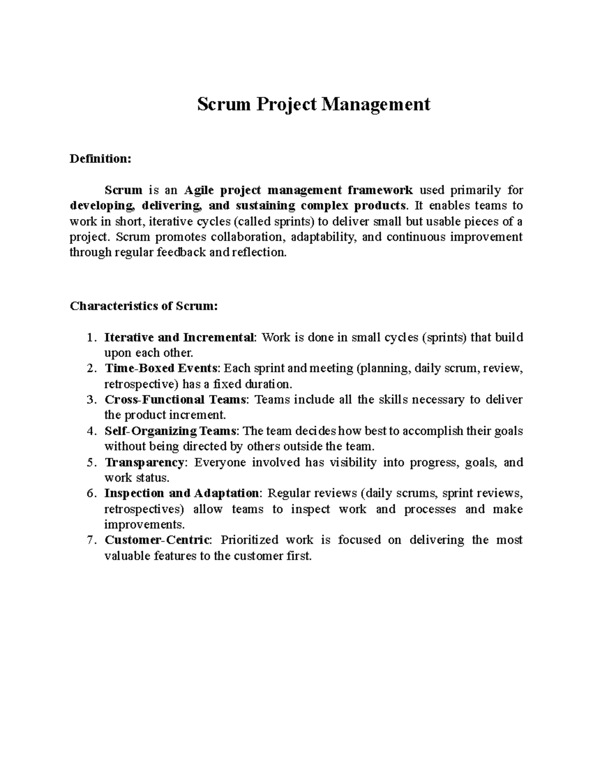 Scrum Project Management Overview: Agile Framework Essentials - Studocu