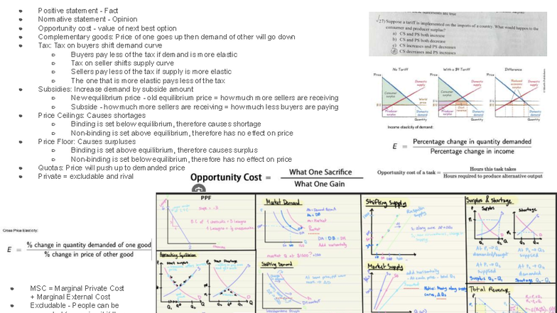 Midterm Cheat Sheet: Key Economic Concepts and Terms - Studocu